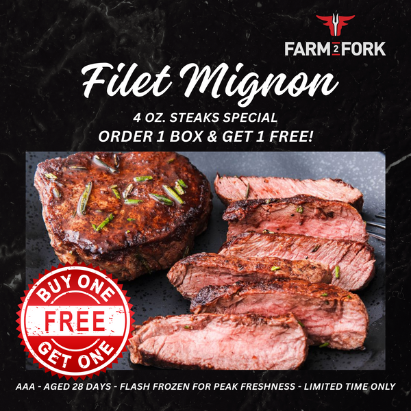 Filet Mignon Steaks (4 oz.) - Special - Buy One Box Get One Box Free ...